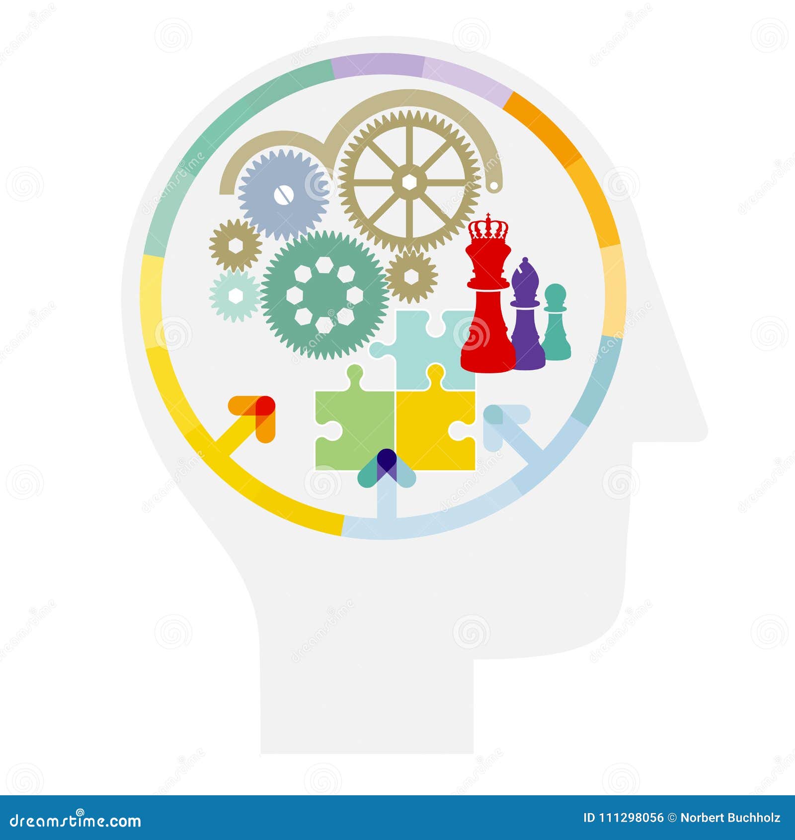 Symbols of thinking stock vector. Illustration of chess - 111298056