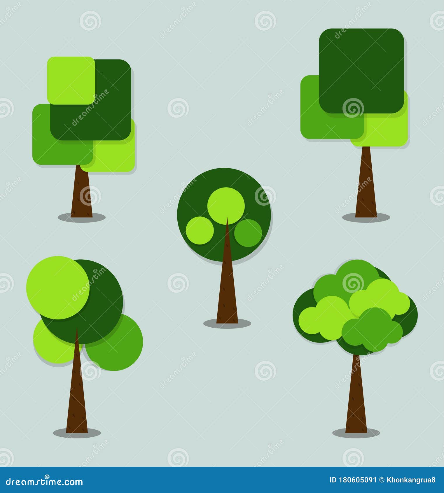 Symbols, Tree Icon Green with Beautiful Leaves,Vector Illustration ...