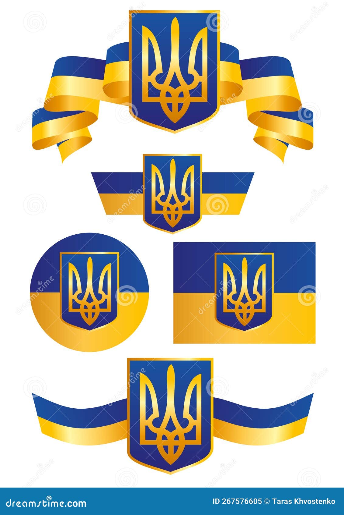 Symbols of Ukraine, Flag, Coat of Arms Stock Vector - Illustration of ...