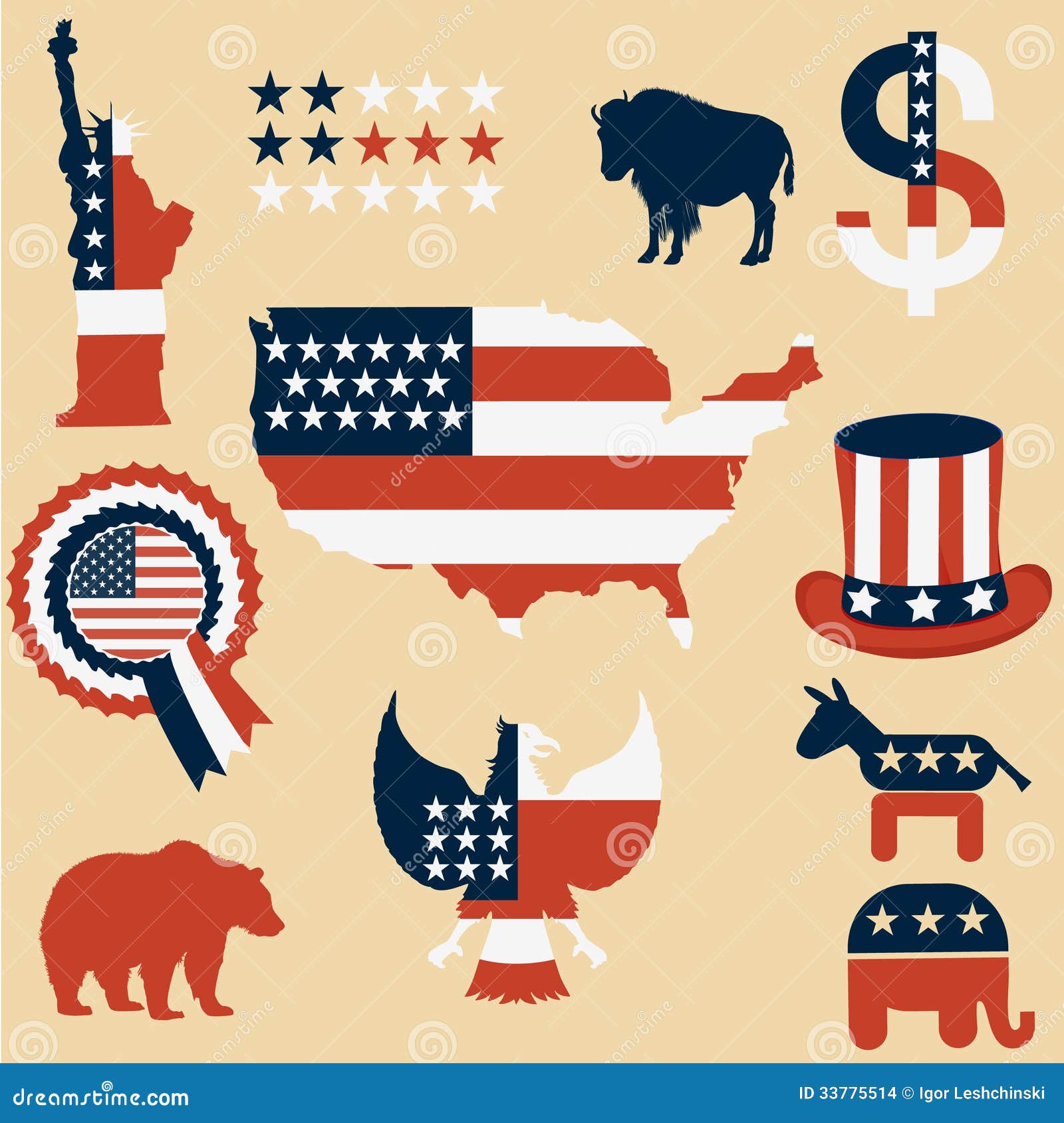 Symbols USA stock vector. Illustration of bird, design - 33775514