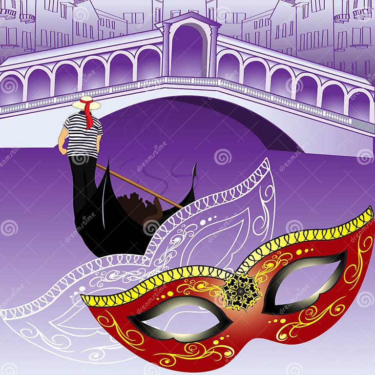 Symbols of Venice stock vector. Illustration of retro - 27039779