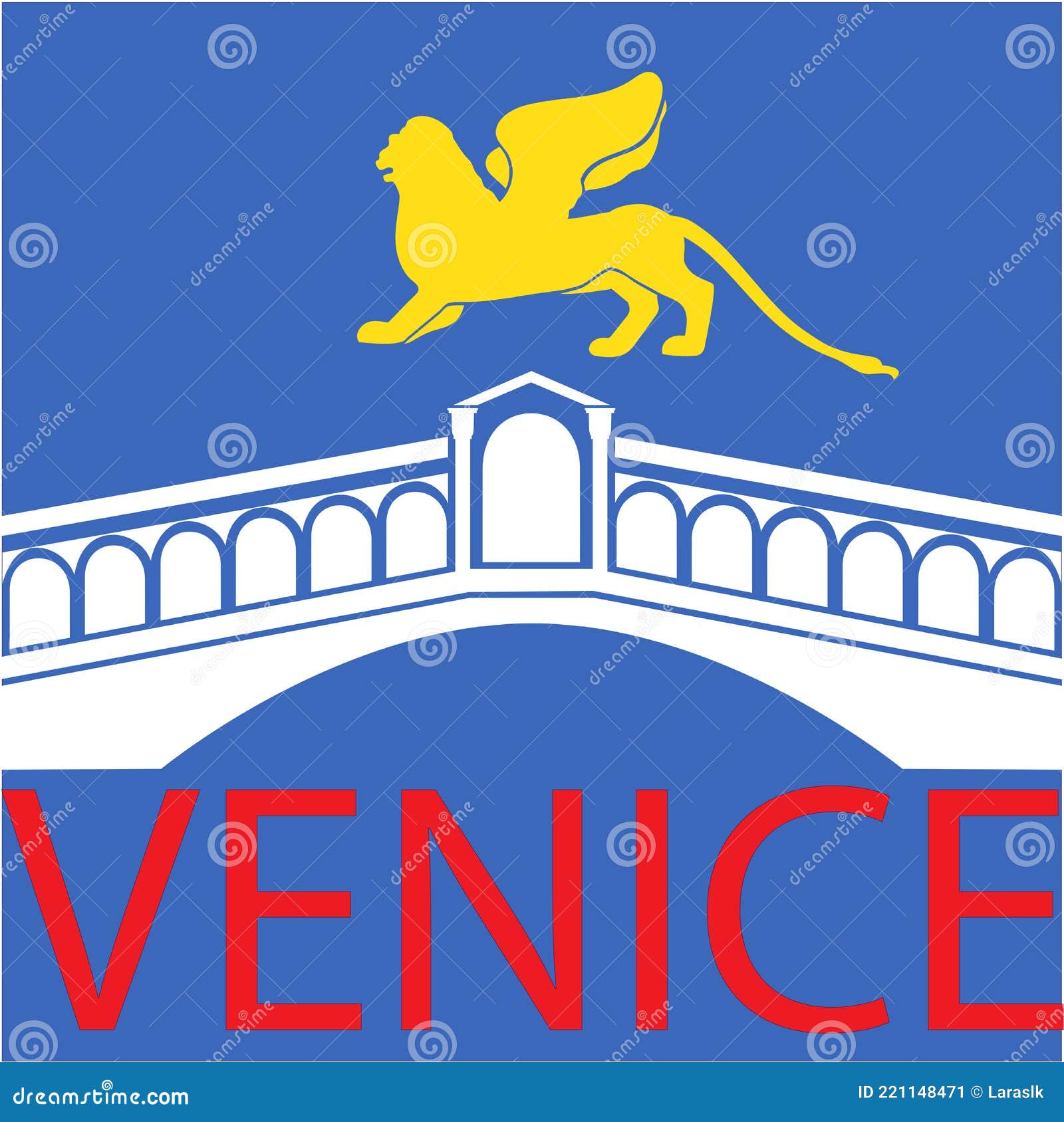 Symbols of Venice stock vector. Illustration of isolated - 221148471