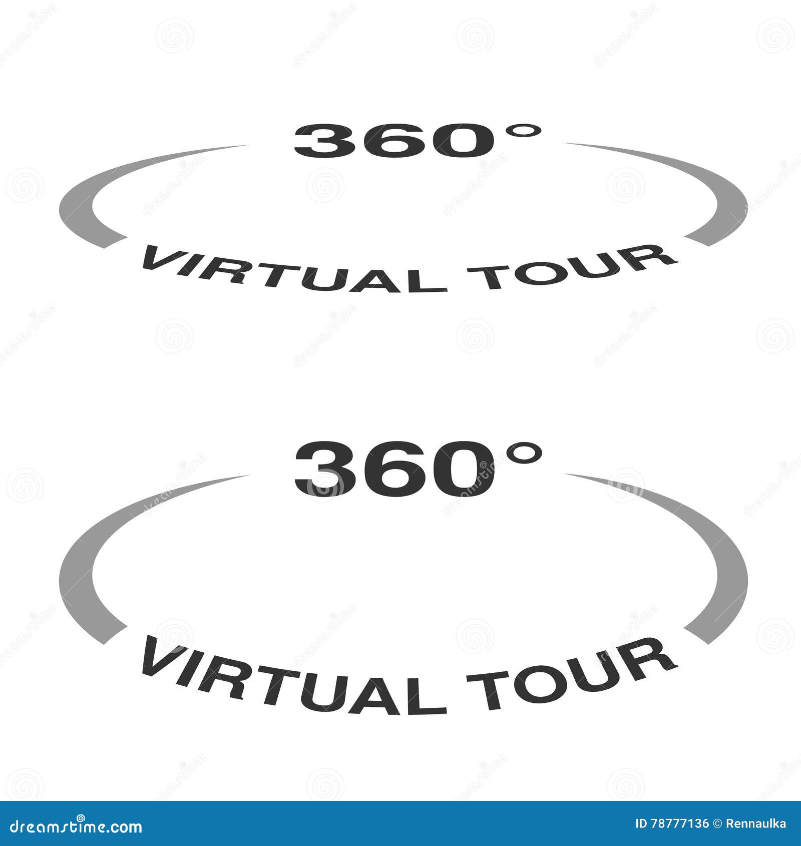 Symbols Of Virtual Reality. 360 Degrees 3D Rotate Cartoon Vector ...