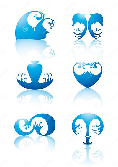 Symbols of water stock vector. Illustration of reflection - 18859243
