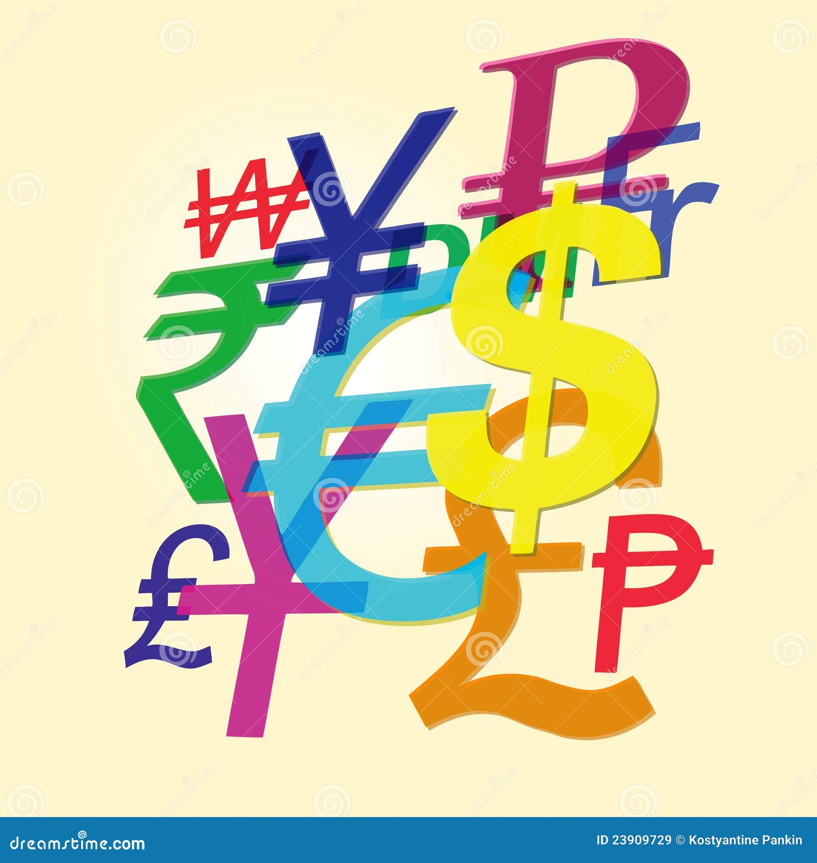 Symbols of World Currencies Stock Vector - Illustration of overlord ...