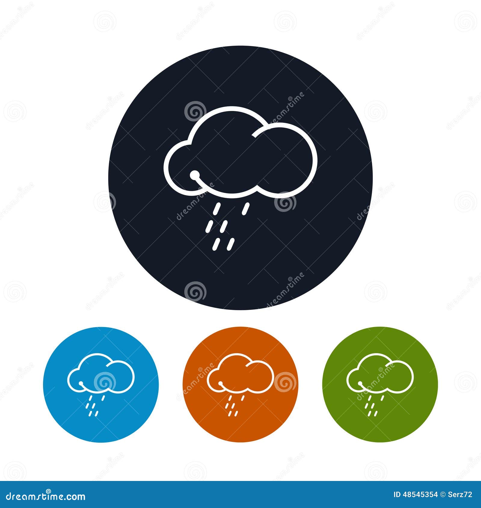 Symbolsmoln Med Regnet, Vektorillustration Vektor Illustrationer ...