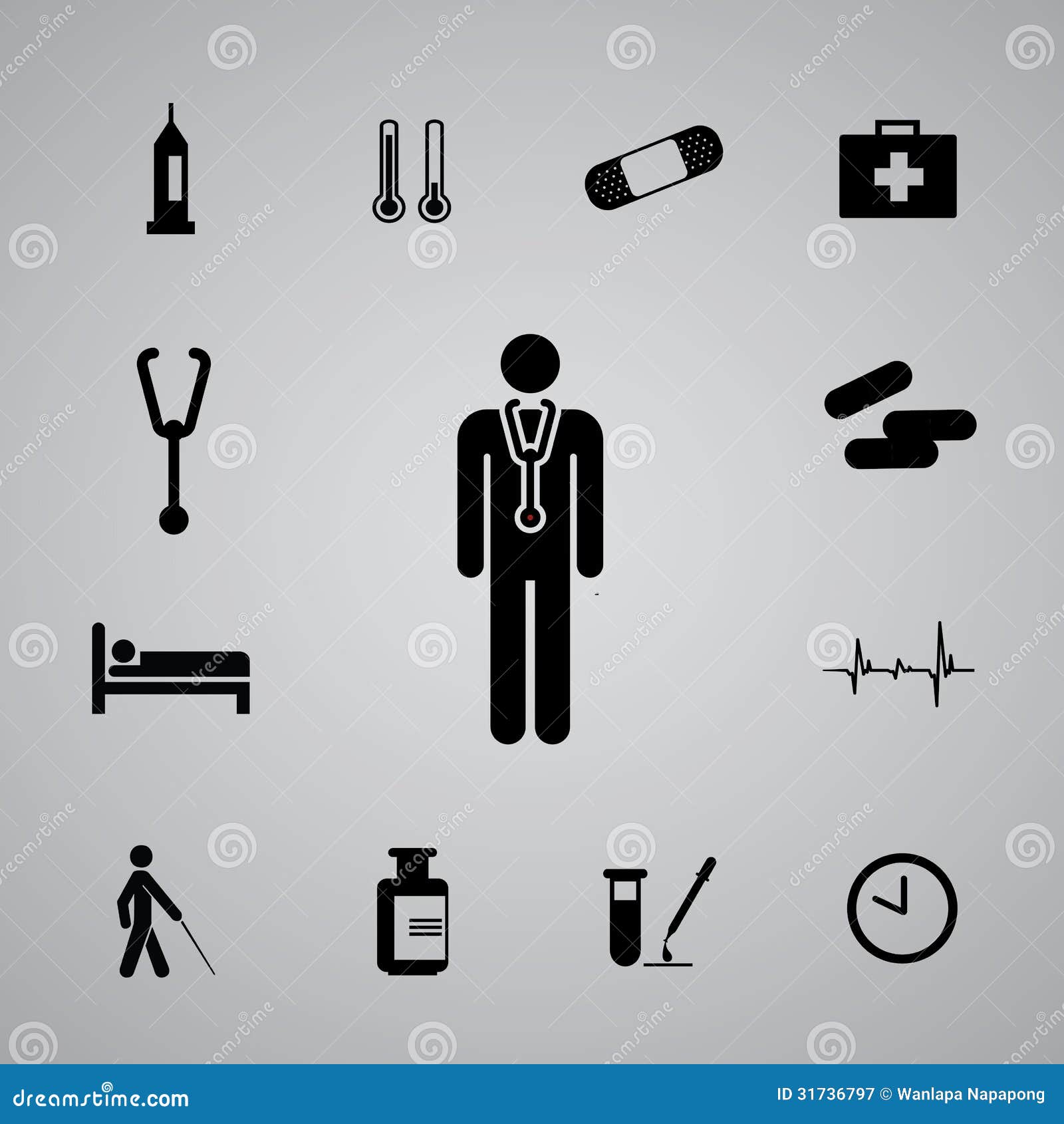 Symbolssjukhus set3 stock illustrationer. Illustration av sjuksköterska ...