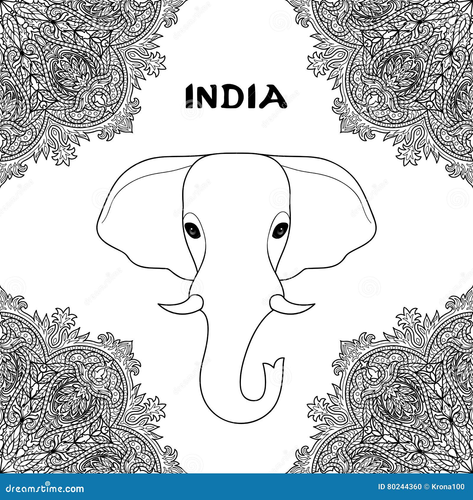 Symbool Van De Olifant Van India Vector Illustratie - Illustration of ...