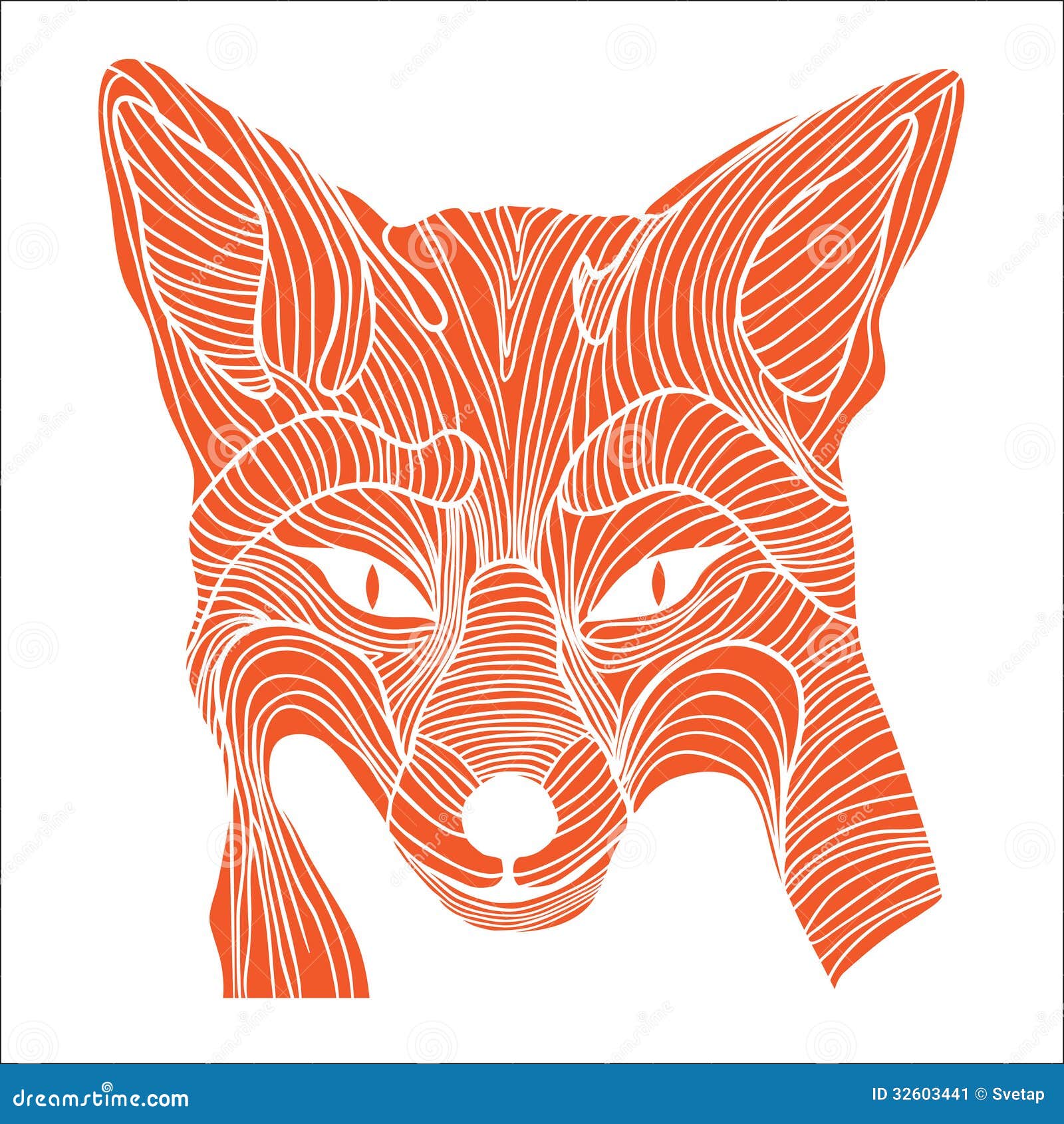 Symbool Van De Vos Het Dierlijke Schets Vector Illustratie ...