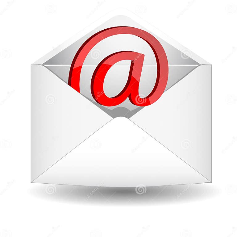 Symbool Van E-mail in Een Envelop Vector Illustratie - Illustration of ...