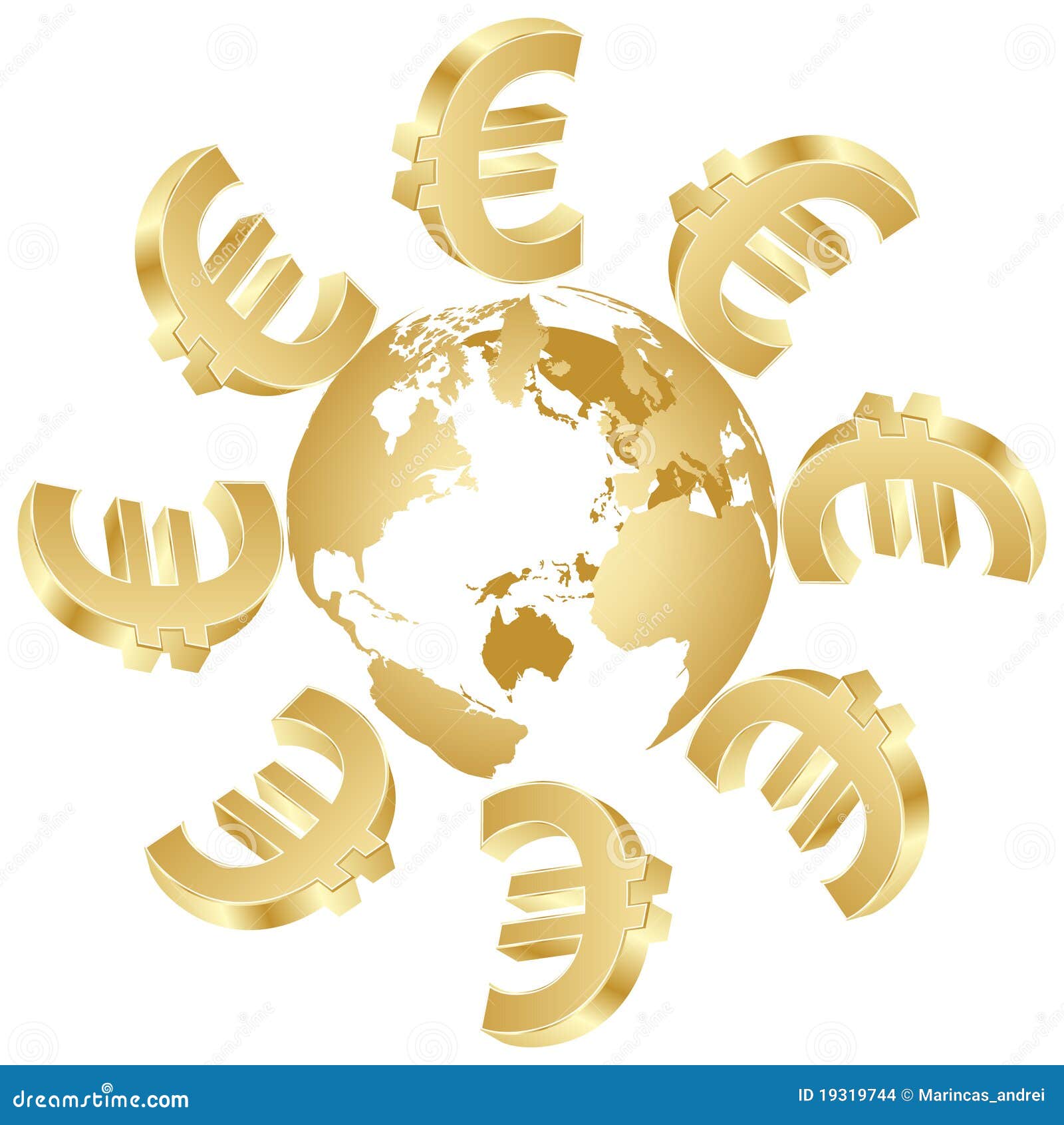 Symbool Van Euro Rond De Bol Vector Illustratie - Illustration of ...