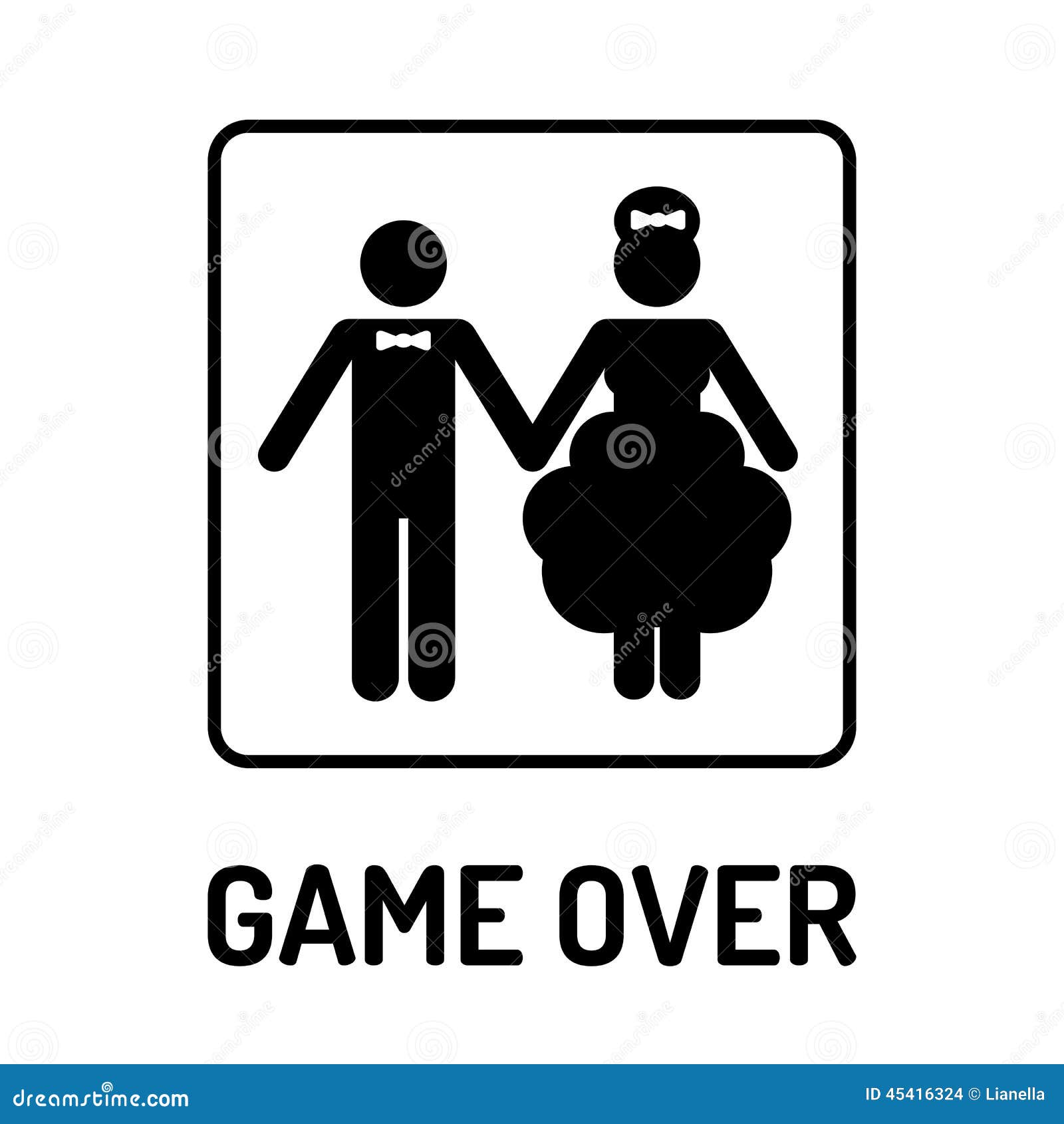 Symbool Van Het Beeldverhaal Het Grappige Huwelijk - Spel Over Vector ...