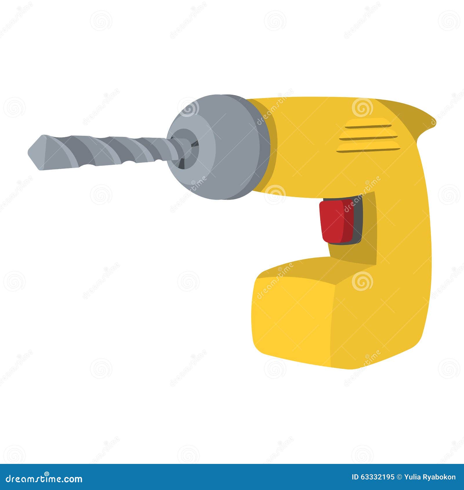 Symbool Van Het Boor Het Gele Beeldverhaal Vector Illustratie ...