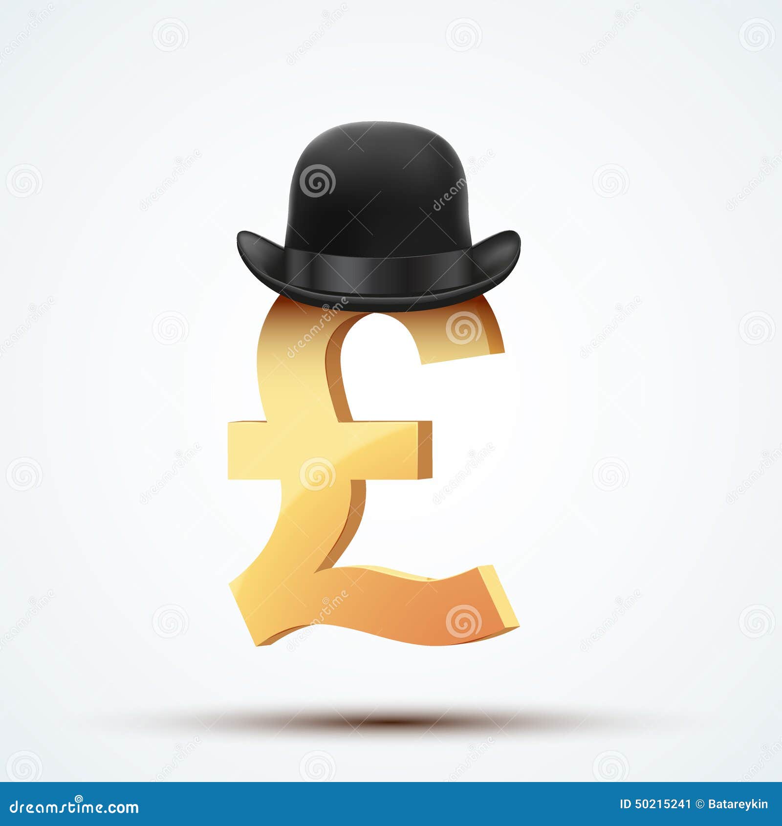 Symbool Van Het Engelse Pond in Bowlingspelerhoed Vector Illustratie ...