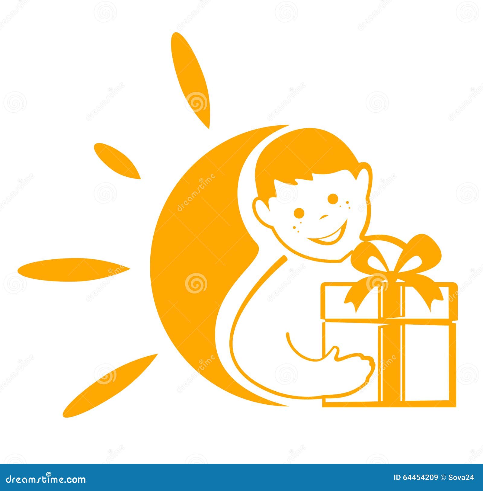 Symbool Van Het Geluk Van Kinderen Vector Illustratie - Illustration of ...