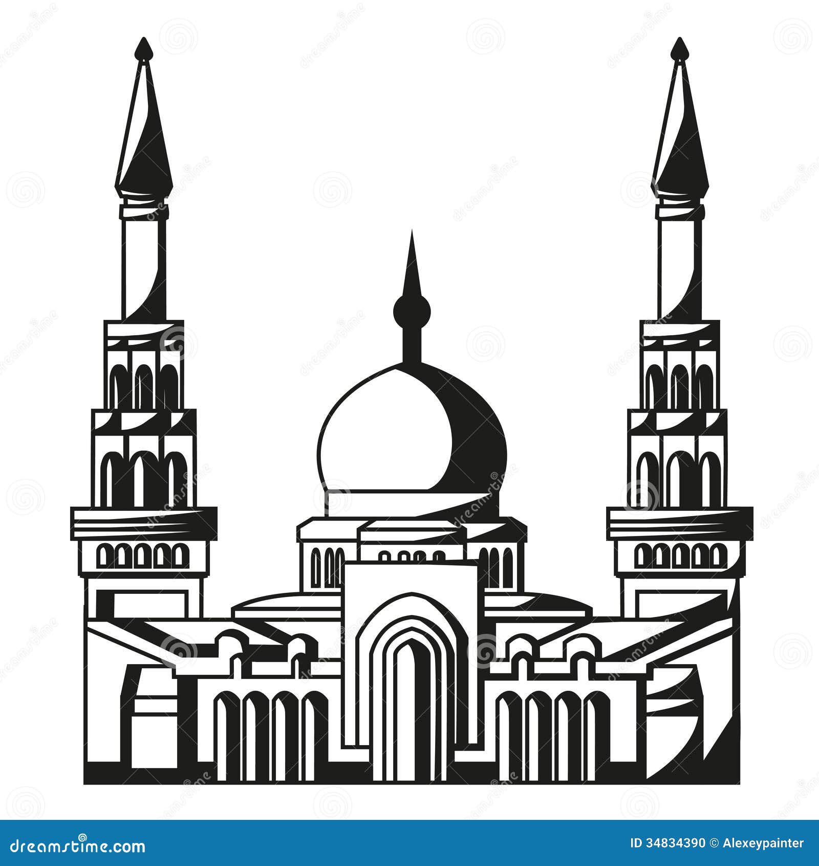 Symbool Van Islam. Silhouet Van Moskee. Ramadan. Vector Illustratie ...