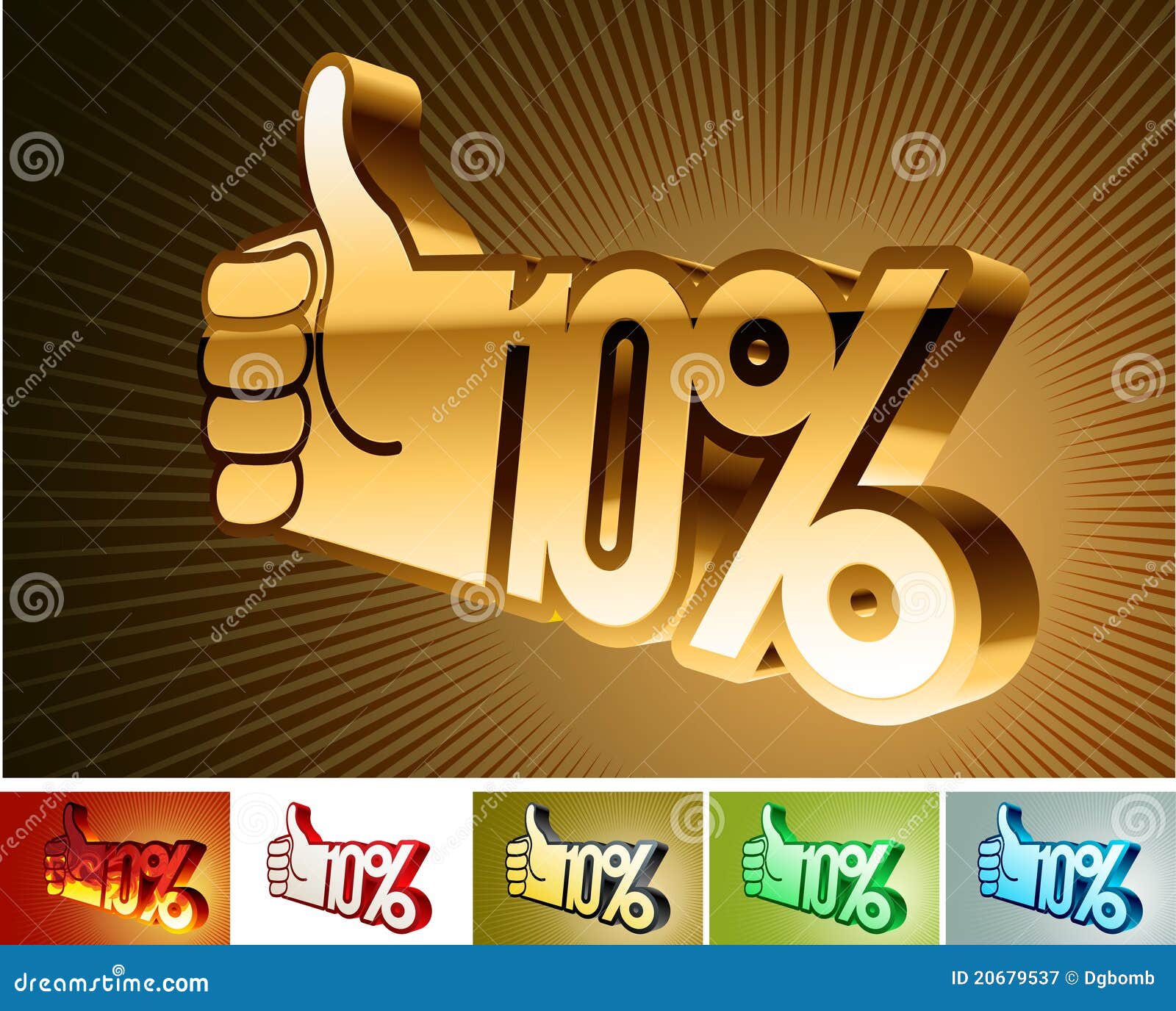 Symbool Van Korting of Bonus Op Gestileerde Hand 10% Vector Illustratie ...