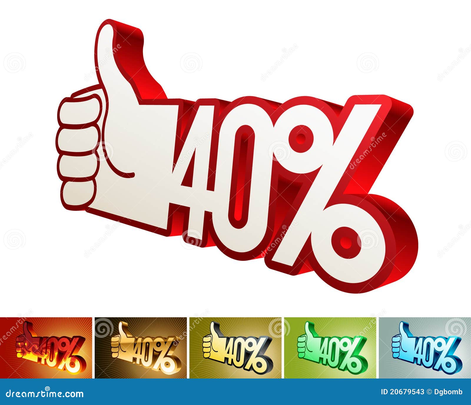 Symbool Van Korting of Bonus Op Gestileerde Hand 40% Vector Illustratie ...