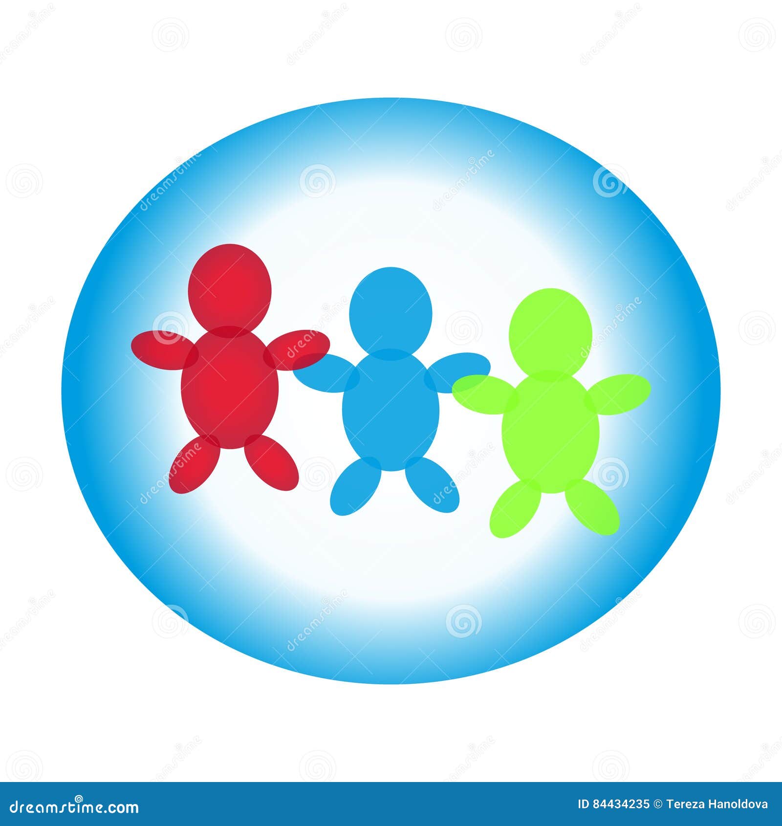 Symbool Van Mensen in Blauwe Ring Op Witte Achtergrond Vector ...