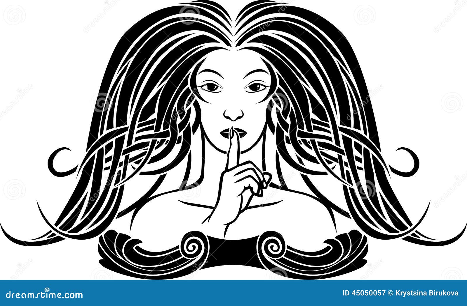 Symbool van stilte vector illustratie. Illustration of sensualiteit ...