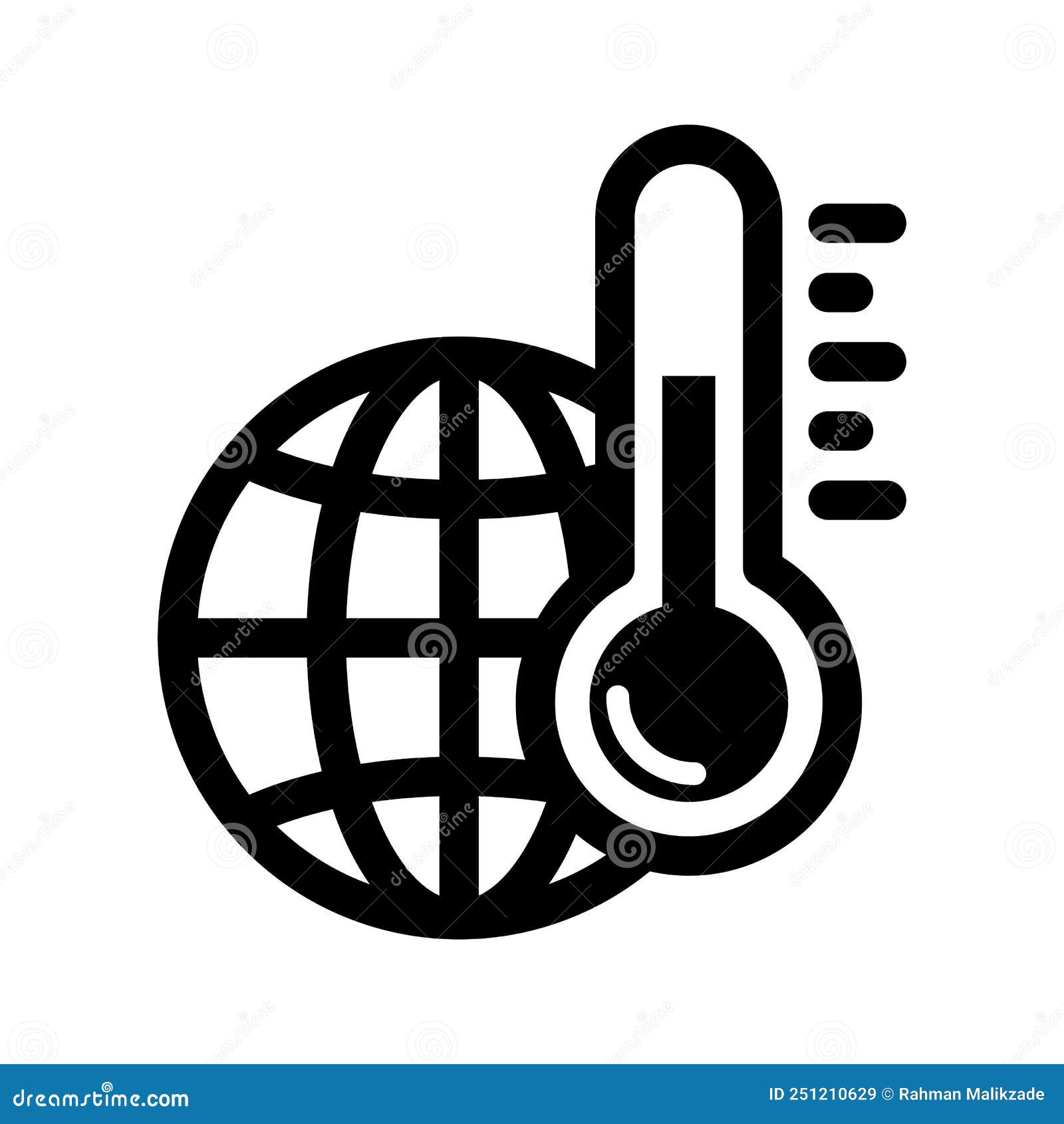 Symbool Voor Opwarming Van De Aarde Met Thermometervector. Thin Line ...