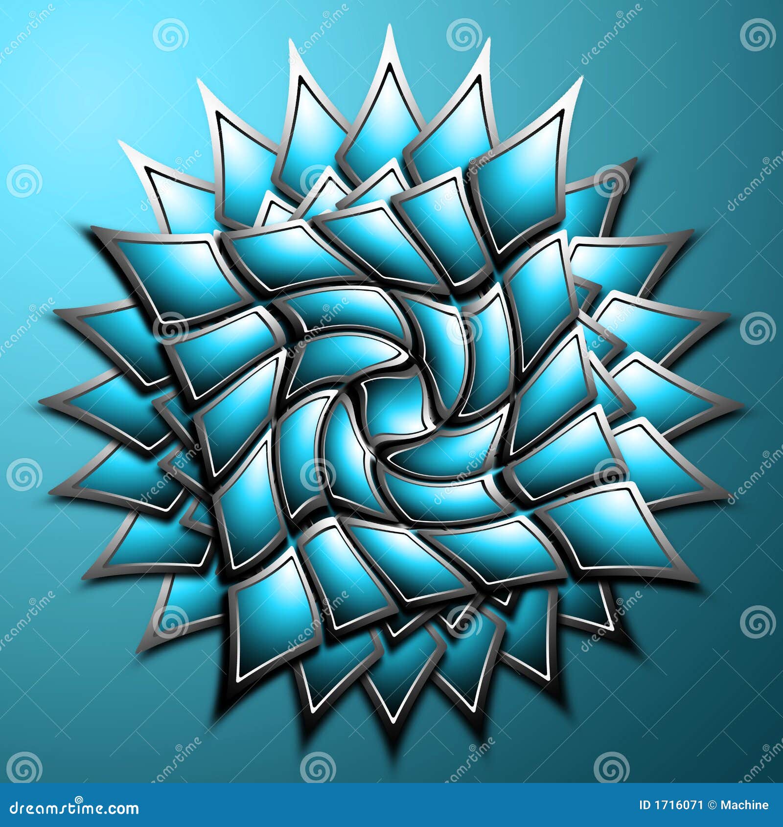 Symetrical Shapes in Blue stock illustration. Illustration of creative ...