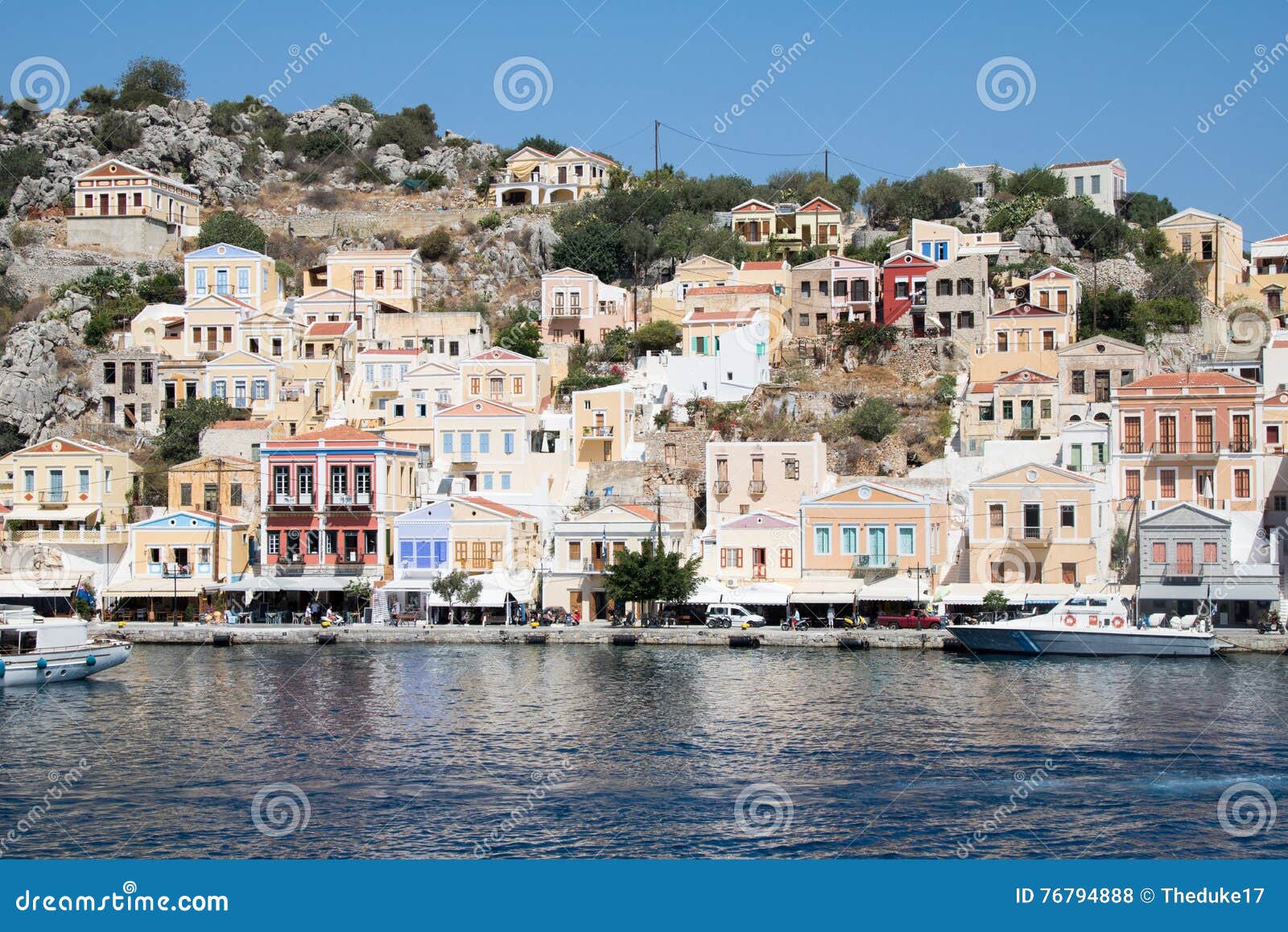 Symi / Simi Island editorial stock photo. Image of quay - 76794888
