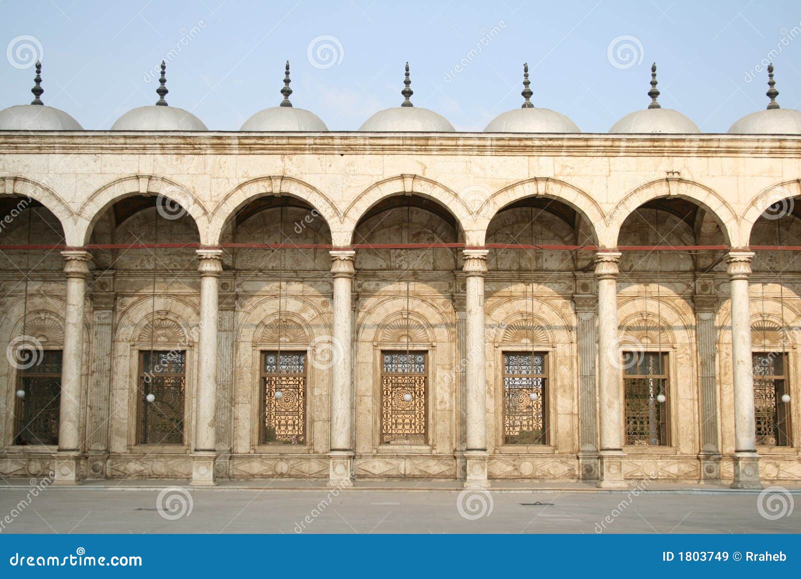 Symmetric Arches - Sultan Hussein Mosque Stock Image - Image of islam ...