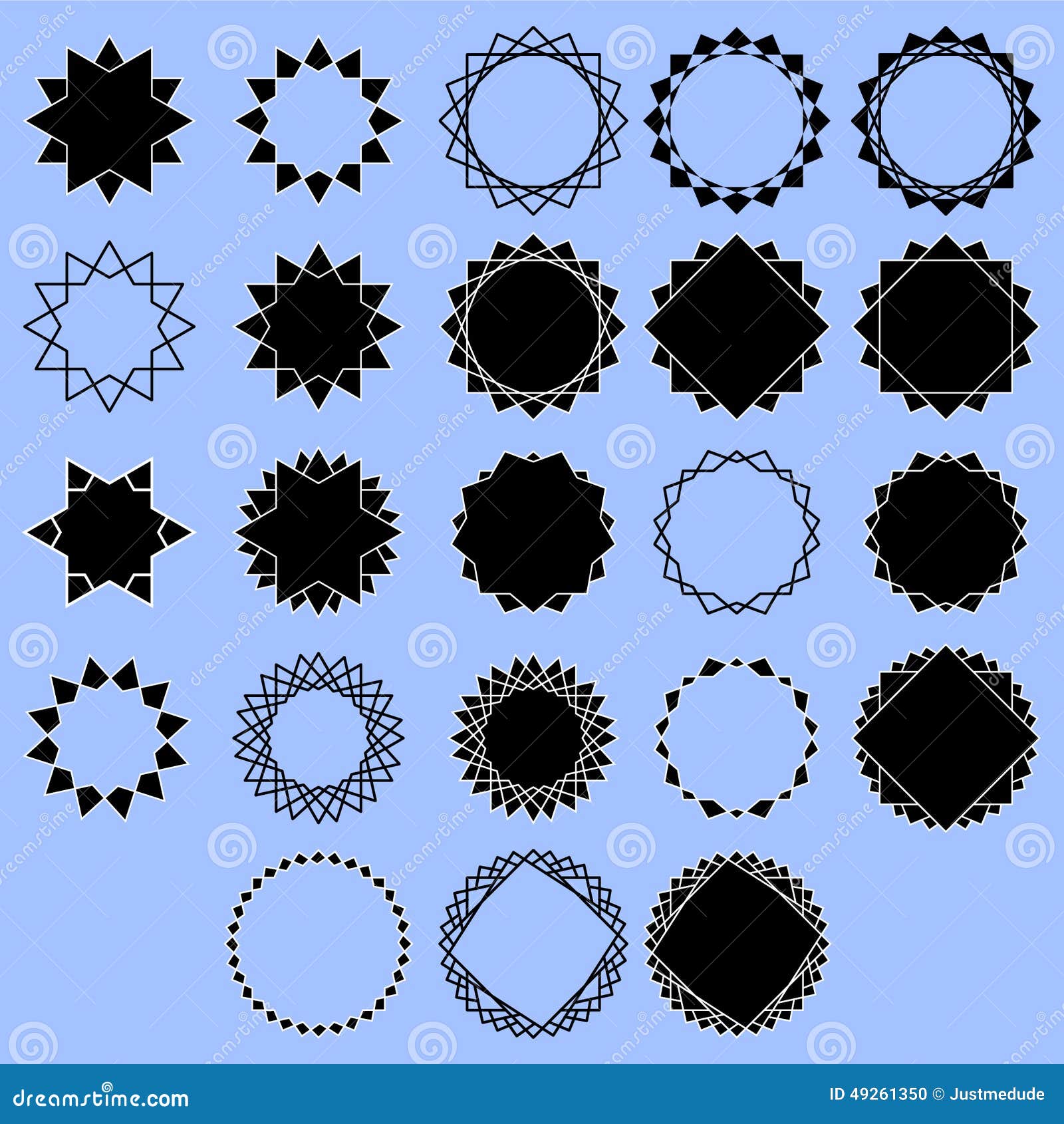 Symmetric star icons stock vector. Illustration of design - 49261350