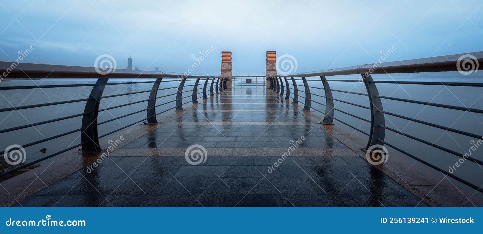 Symmetric View of a Bridge with the Sky on the Background Stock Image ...