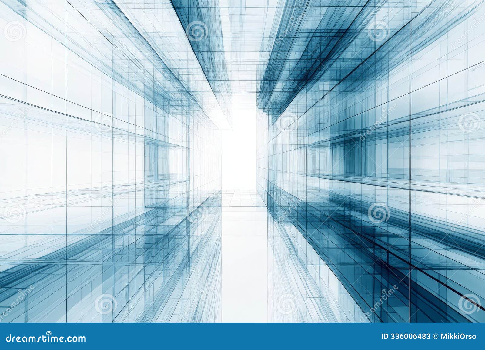 Symmetrical Abstract Architectural Design Blueprint of Modern High Tech ...
