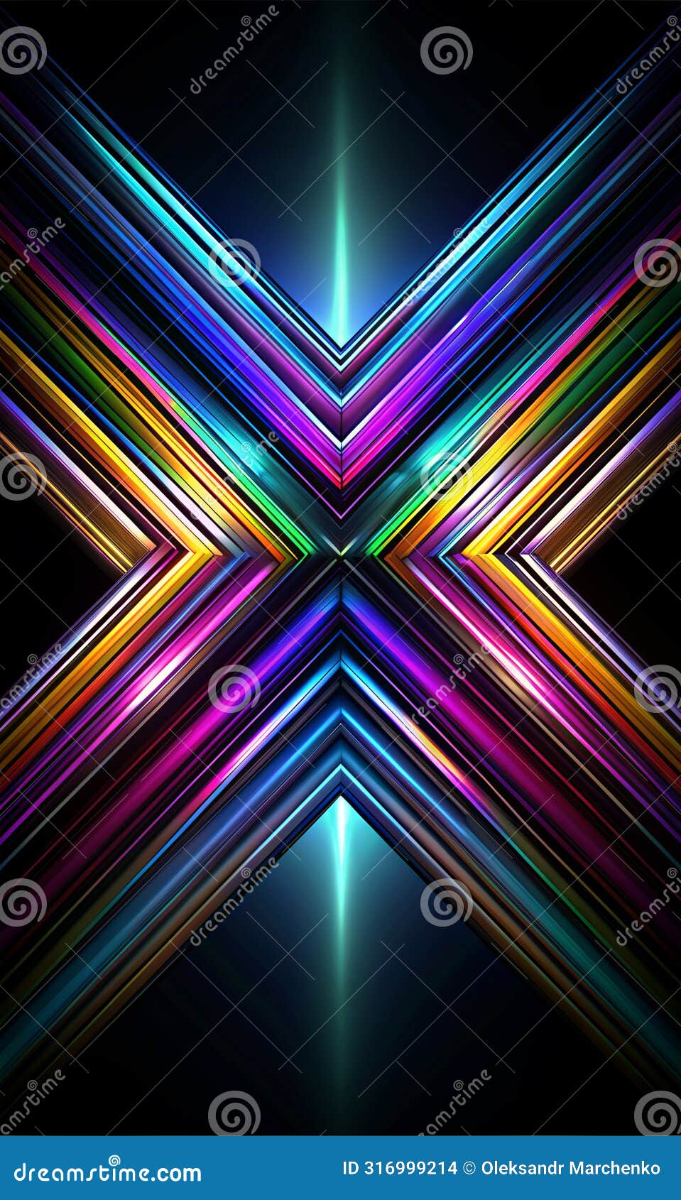 Symmetrical, Abstract Background Design Incorporating Bright, Multi ...
