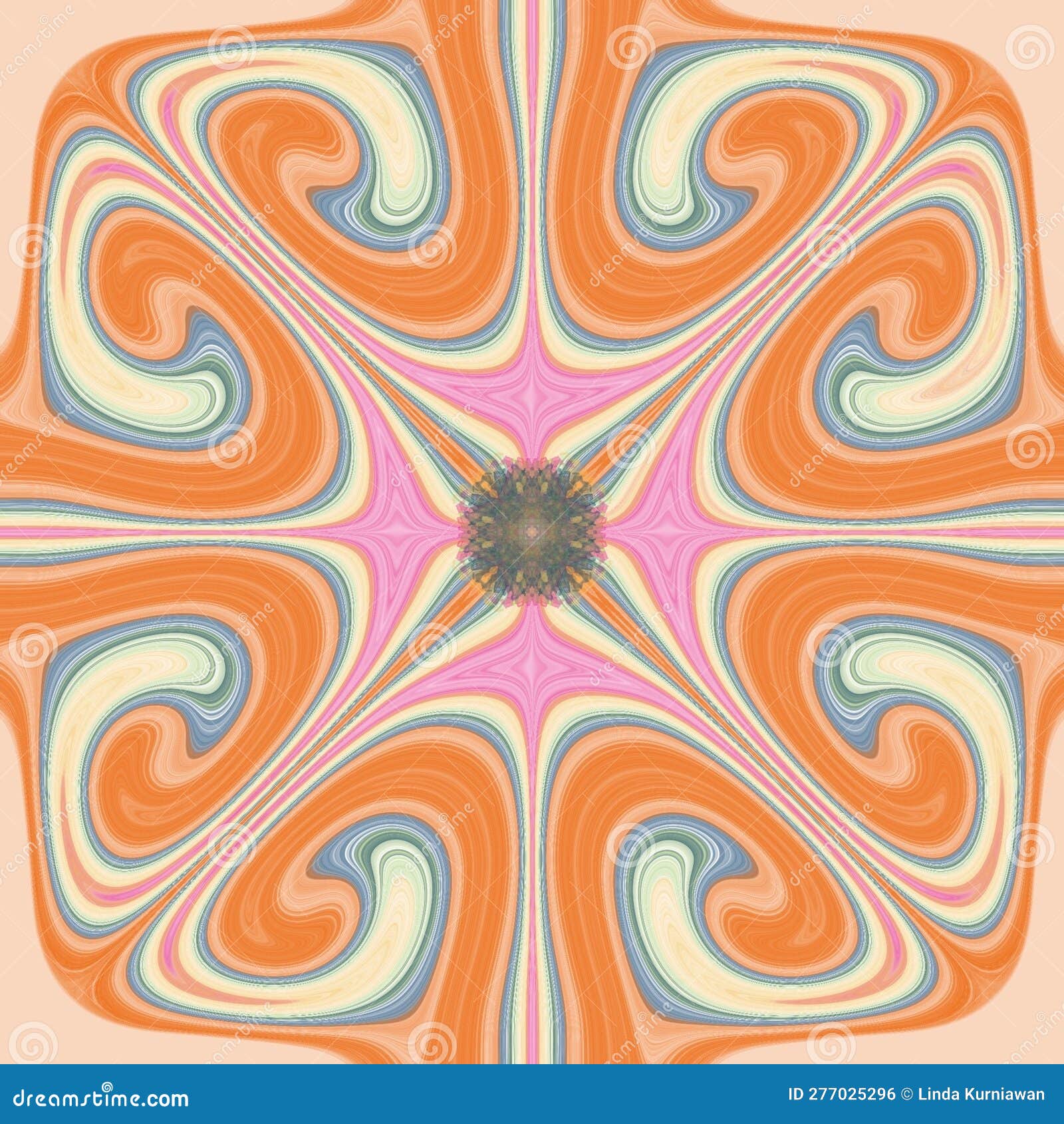 Symmetrical Abstract Background Pattern in Orange Color Artwork Stock ...