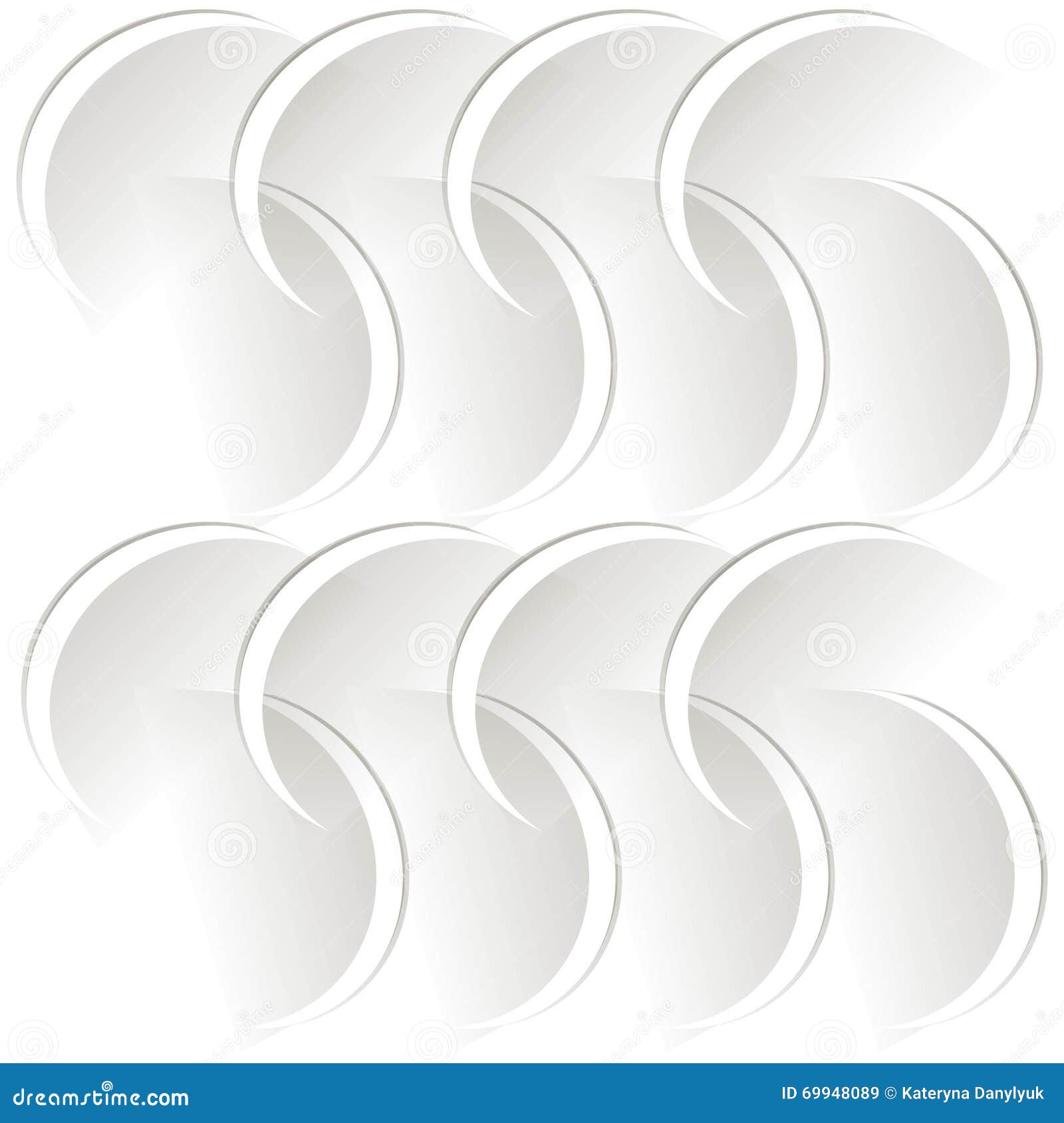 Symmetrical Abstract Background. White Geometric Figures with Grey ...