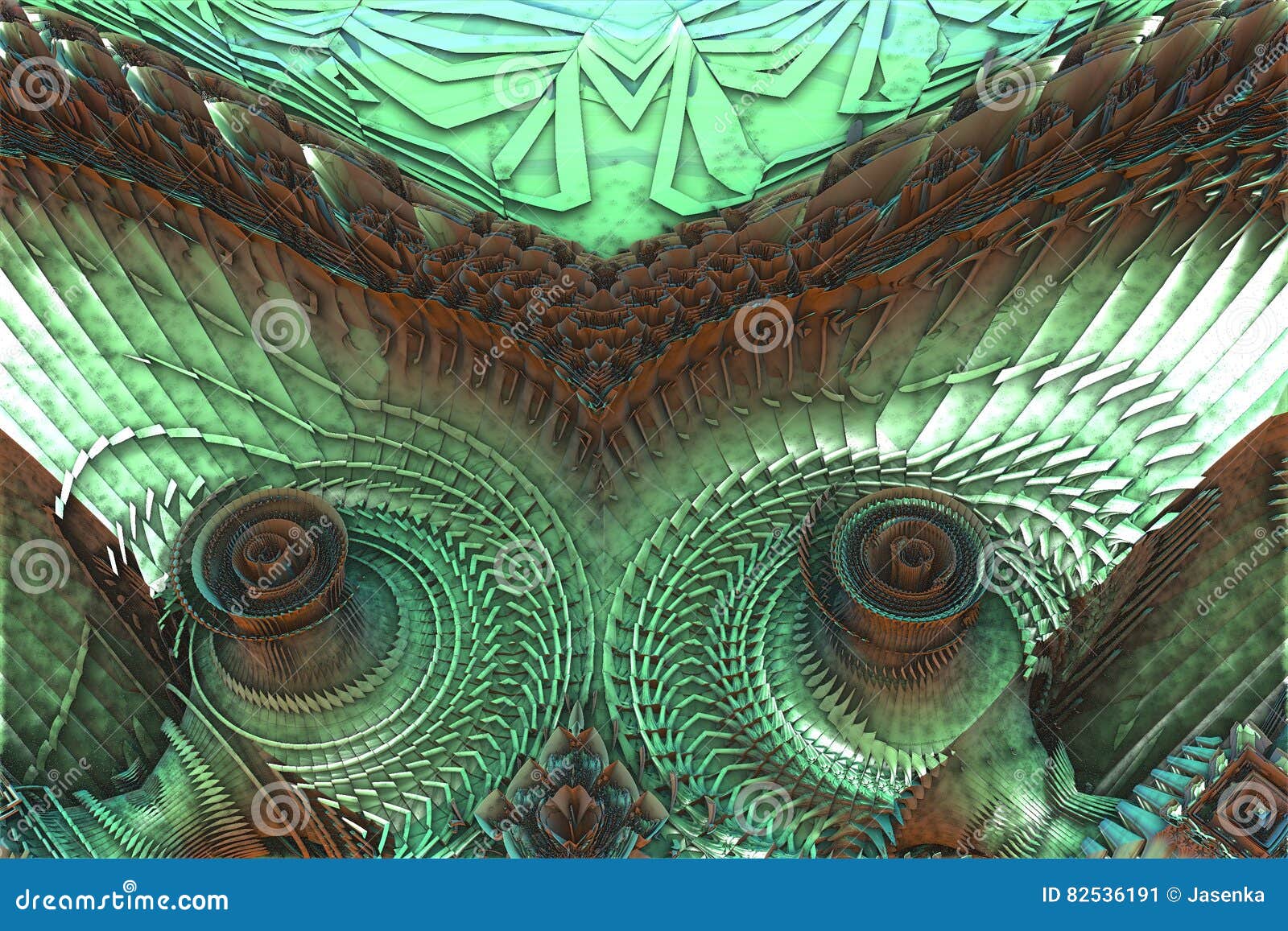 Symmetrical Abstract Fractal Stock Illustration - Illustration of fancy ...