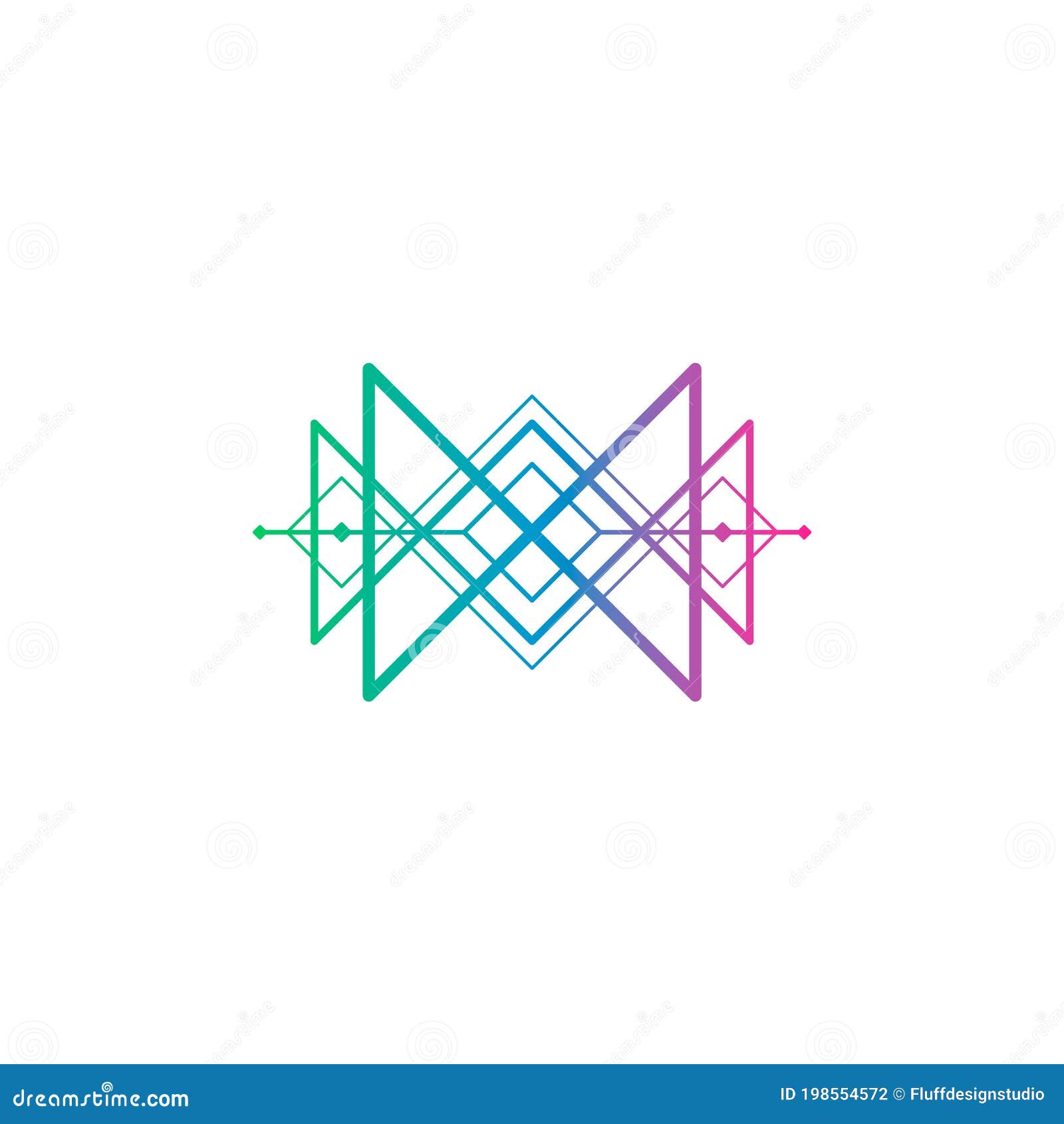 Abstract Logo from Outlined Geometric Shapes Stock Vector ...