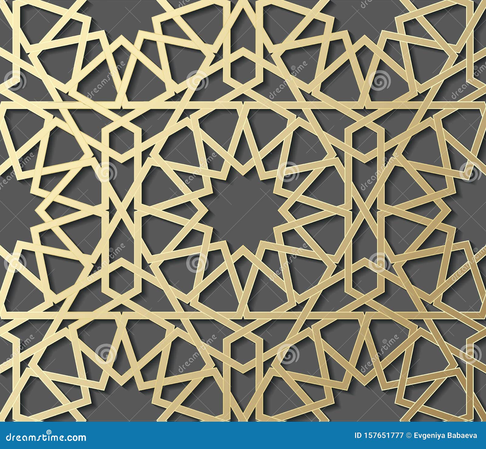 Symmetrical Abstract Vector Background in Arabian Style Made of Emboss ...