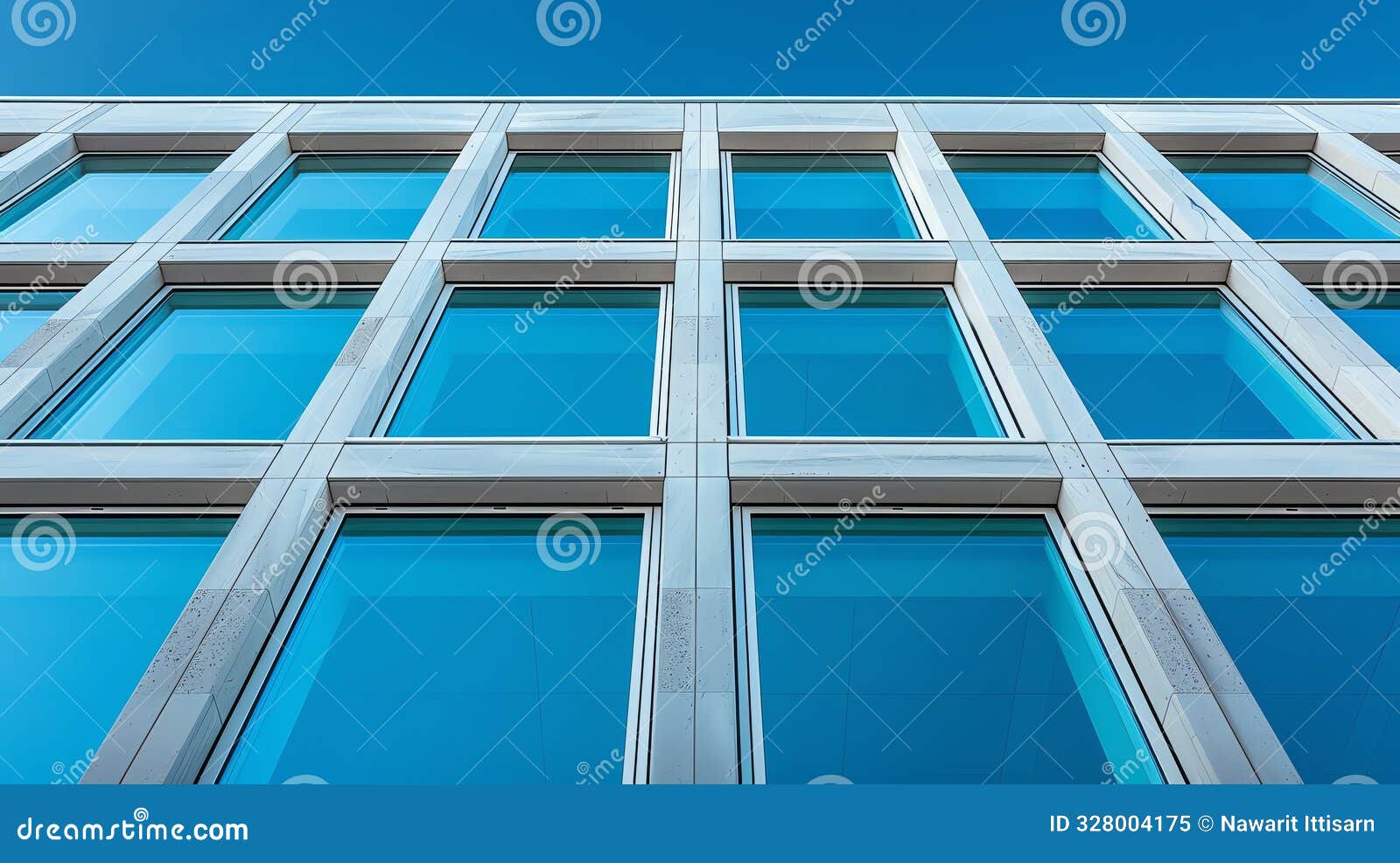 Symmetrical Architecture of a Modern Building, Close-up on the ...