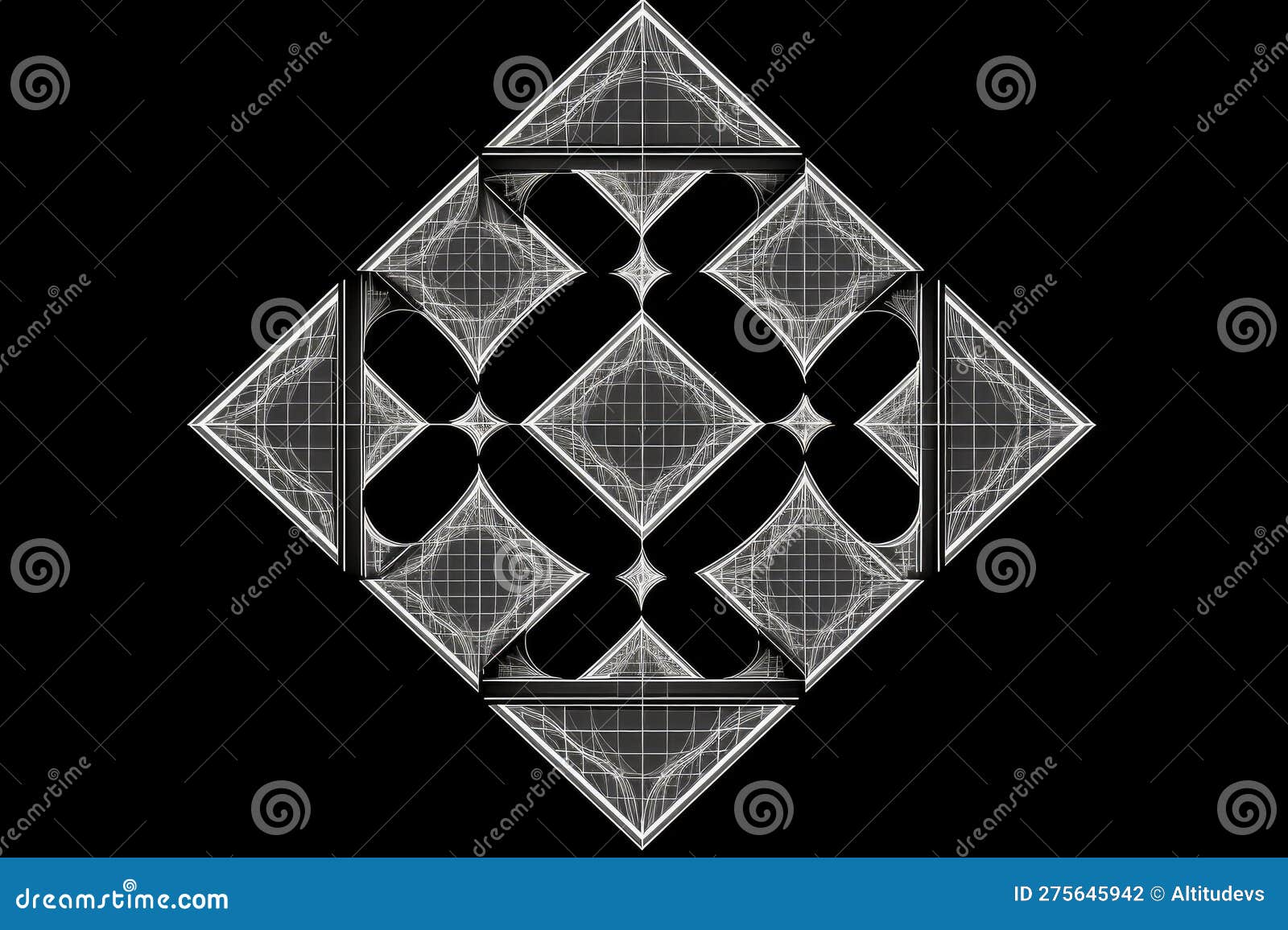 Symmetrical Arrangement of Asymmetrical Elements Stock Illustration ...