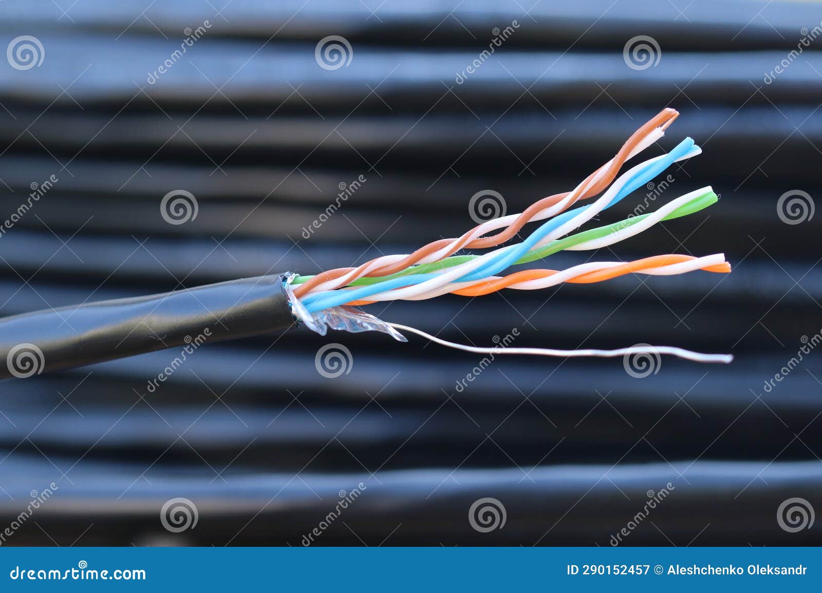 Symmetrical Cable. Twisted Wires in Cable Stock Image - Image of ...