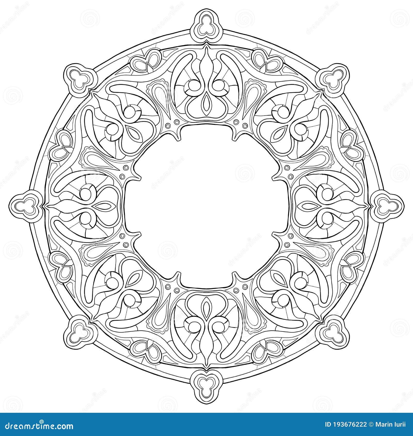 Symmetrical Circular Pattern Stock Illustration - Illustration of ...