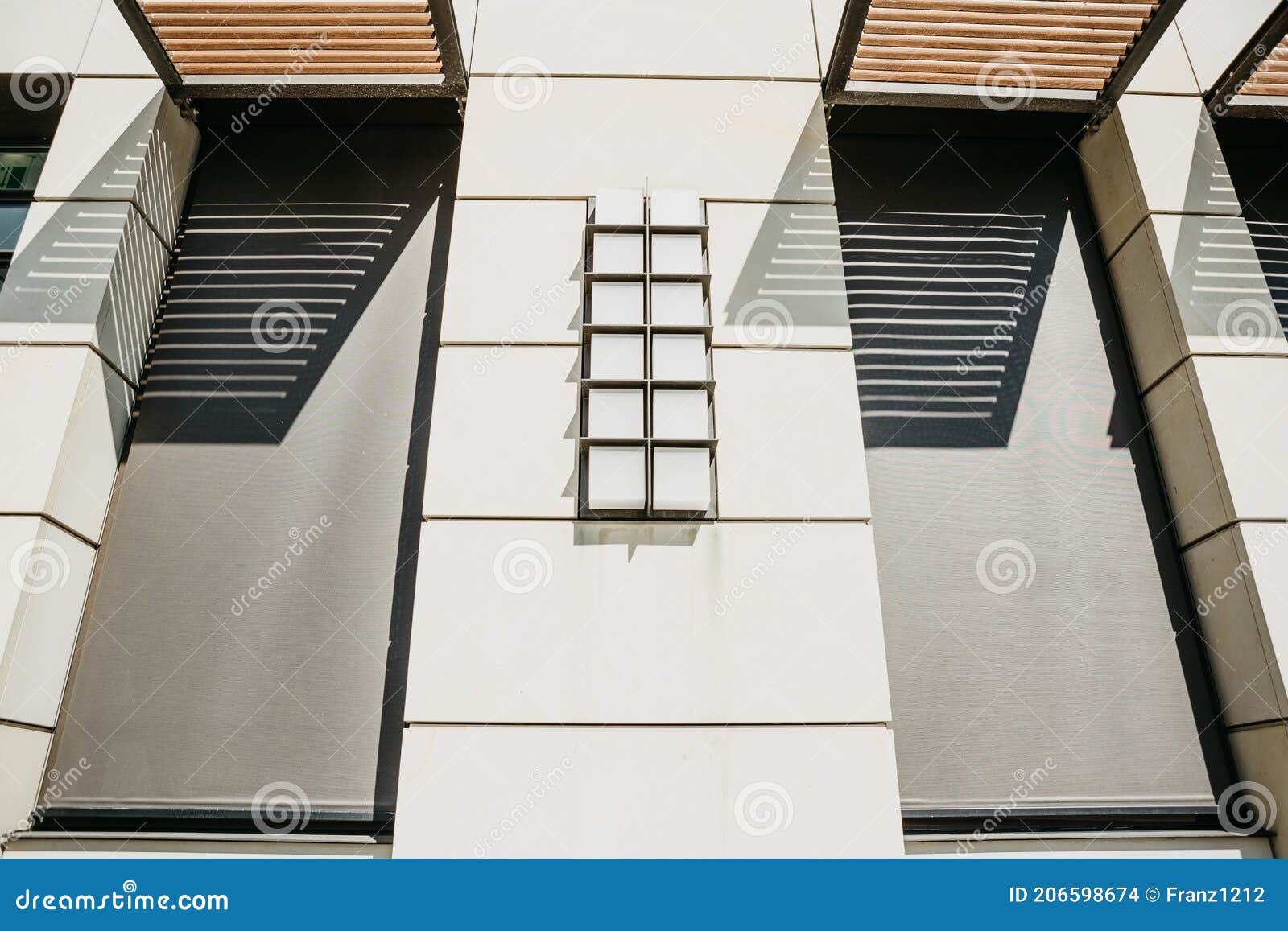Symmetrical Closed Windows and Wall Stock Photo - Image of modern ...