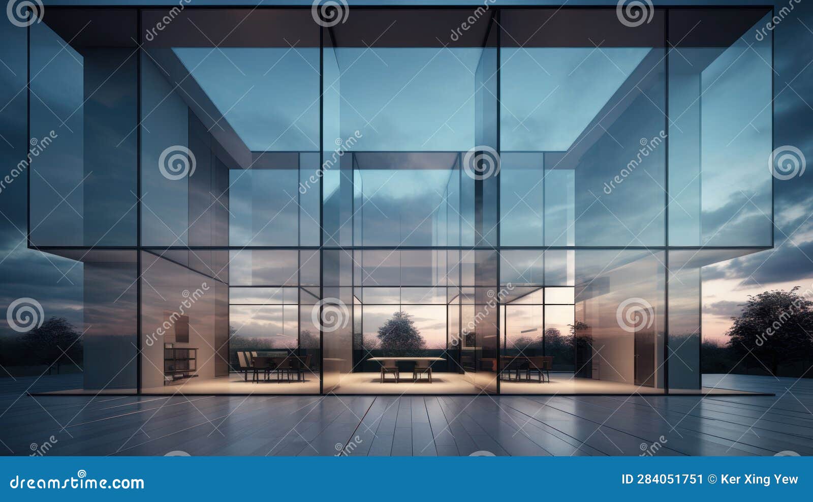 Symmetrical Composition Glass Windows Minimal Design Stock Illustration ...