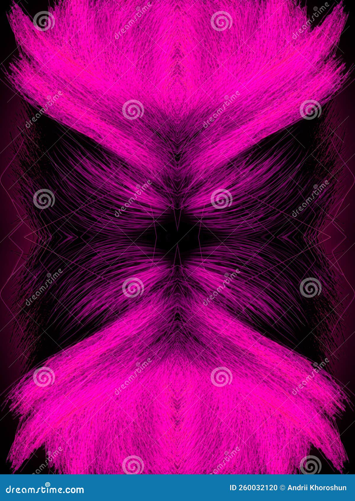 Symmetrical Composition of Psychedelic Pink Vegetation. Abstract ...