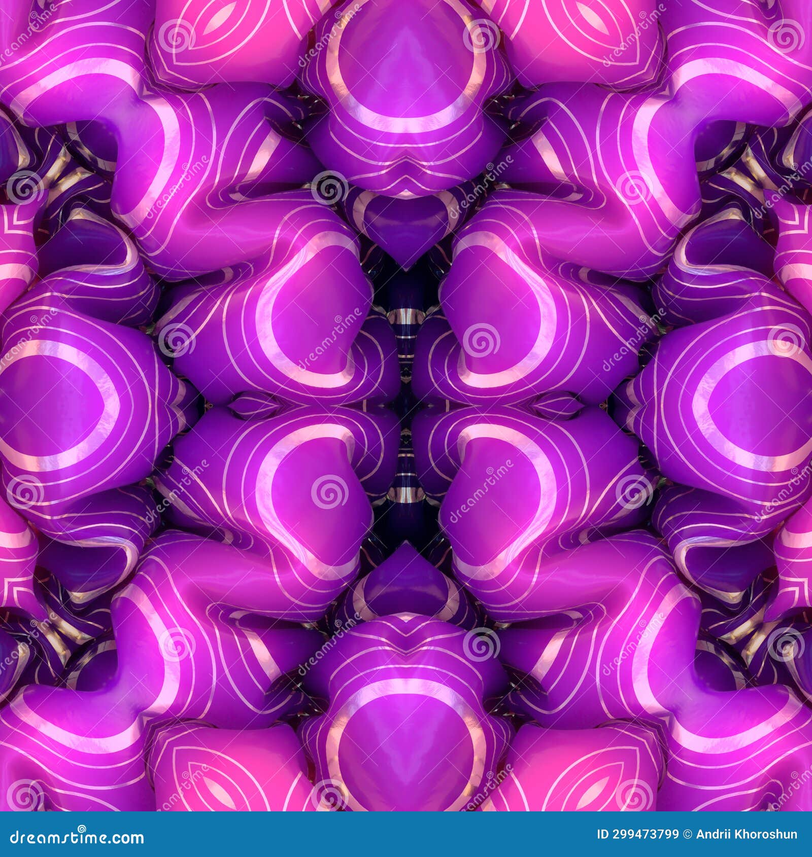 Symmetrical Composition in a Purple Color Scheme and Decorated with a ...