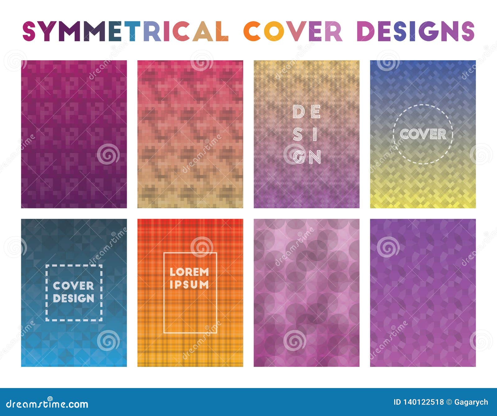 Symmetrical Cover Page Layouts. Cartoon Vector | CartoonDealer.com ...