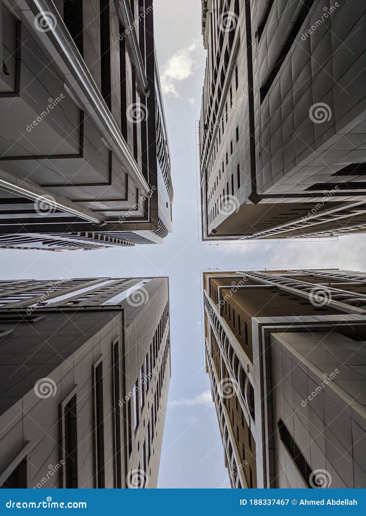 Symmetrical Cross in between Buildings Stock Image - Image of giving ...