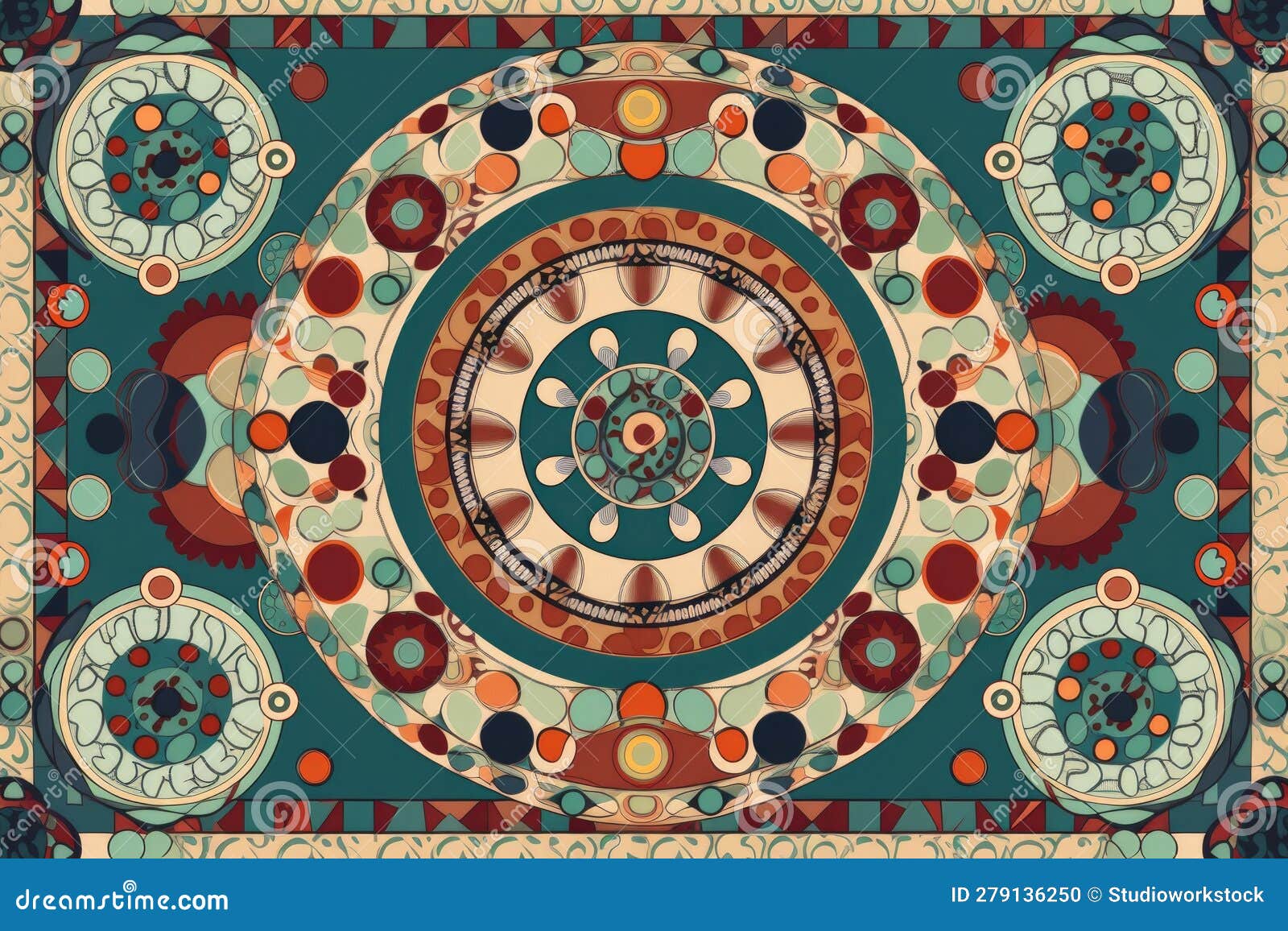 A Symmetrical Design with Repeating Patterns of Circles, Triangles, and ...