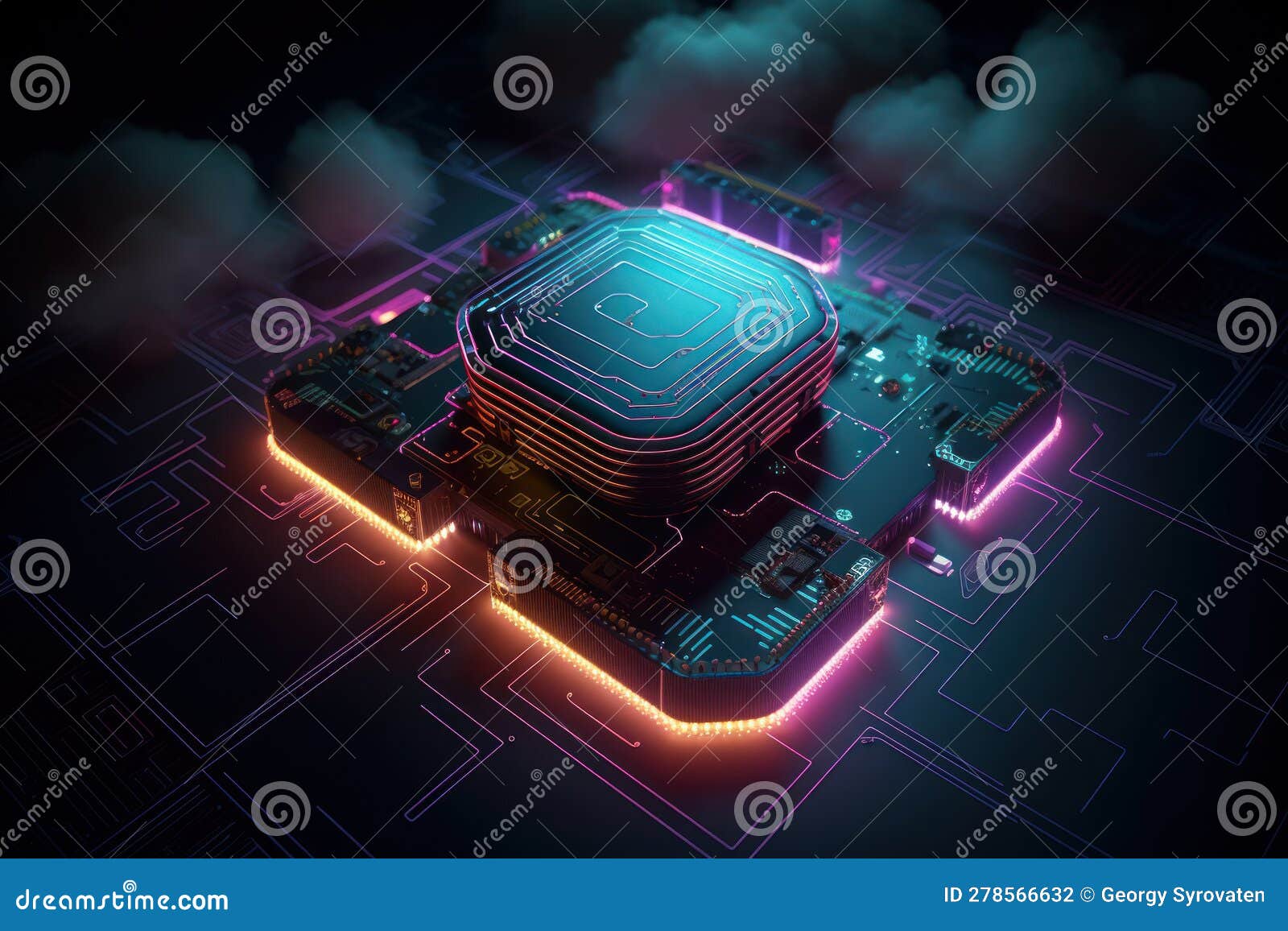 Microchip And Cloud: Futuristic Integration For Stunning Sci-Fi 8K ...