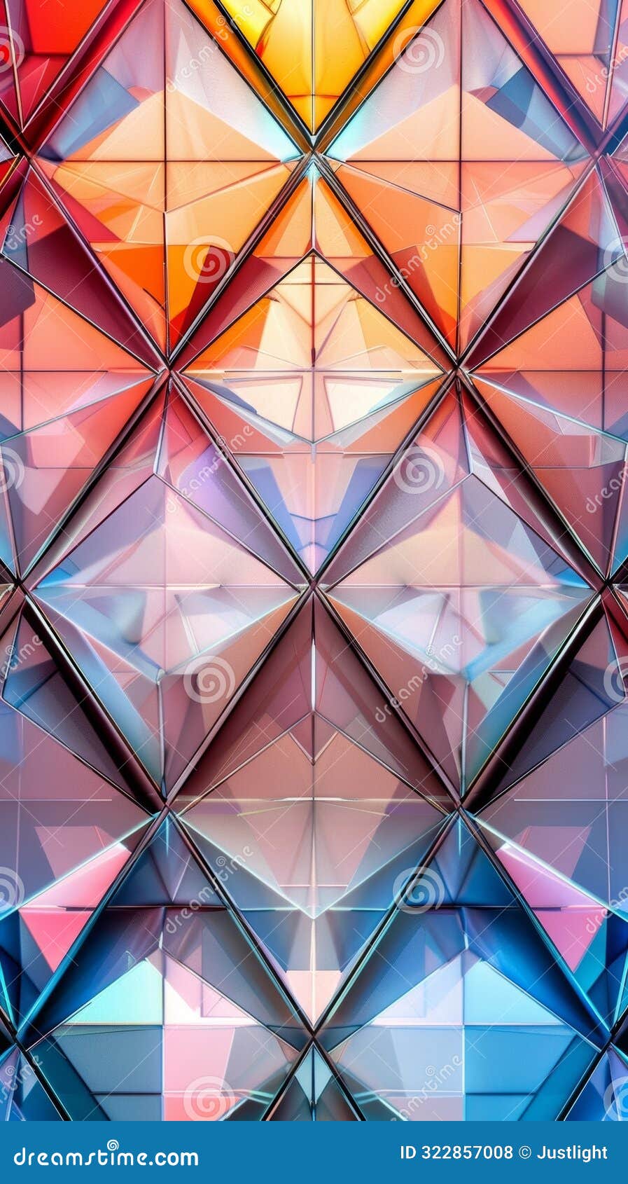 A Symmetrical Display of Colorful Triangles Creating a Multifaceted ...